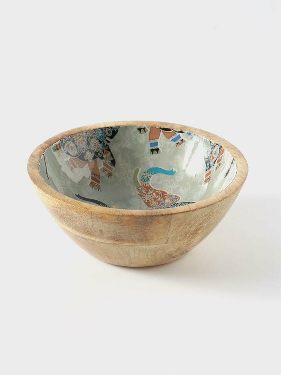 Миска Сима-ленд «Мудрый слон», дерево манго, ручная работа, 17,5 см