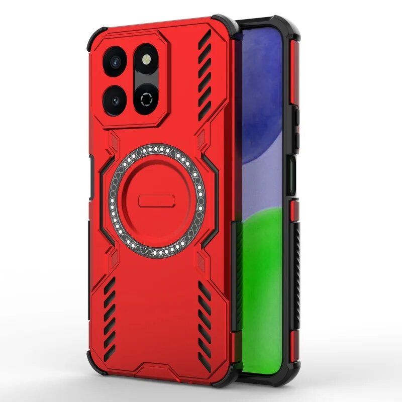 Для Huawei Honor X7C чехол Honor X7C Capas противоударная задняя магнитная адсорбция с беспроводной зарядкой задняя панель телефона Fundas Honor X7C Red