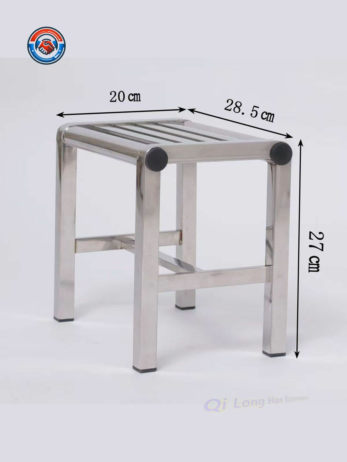 Нескользящий сварной табурет из нержавеющей стали, полностью собранный, устойчивый к падениям, низкий стул для кухни, ванной, прихожей, безопасный для пожилых и детей, прочный металлический табурет 304 сталь, долговечная мебель для дома