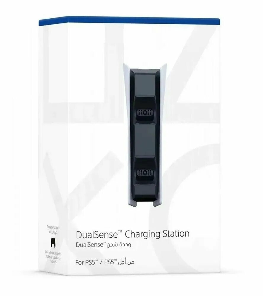 Зарядная станция Playstation 5 PS5 для двух (2) геймпадов DualSense (CFI-ZDS1) + кабель переходник на вилку для России