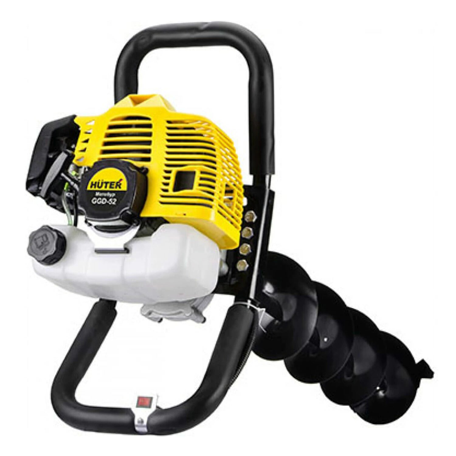 Мотобур HUTER GGD-52, 2,7 л. с, 8700 об/мин, объем двигателя 52 см3, 70/13/1