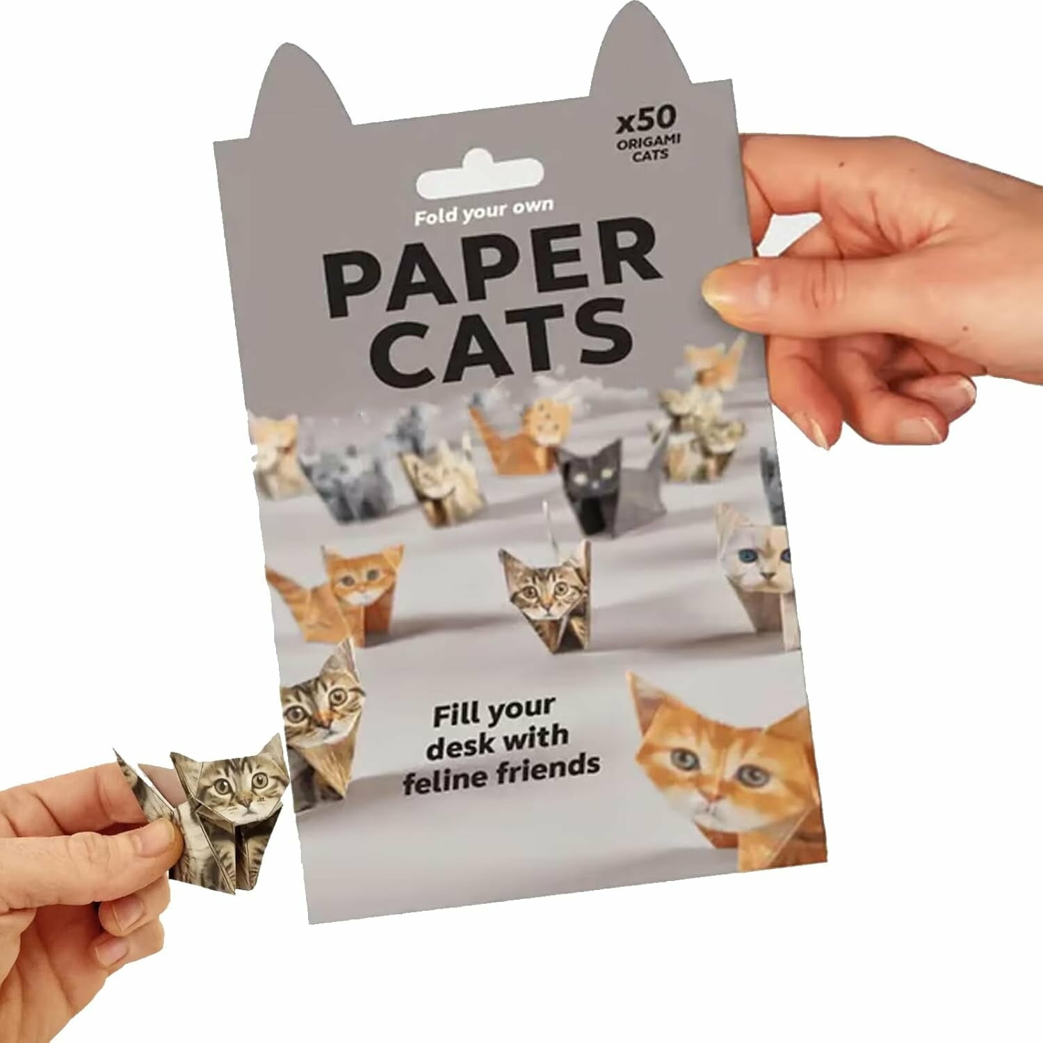 Paper Cats Origami, Набор дляorigami 50 котов, DIY, 25 листов 12*12см + 25 листов 10*10см, инструкция, для взрослых и детей, декор стола, подарок любителям котов, британская короткошерстная, сиамская порода, 7+ лет
