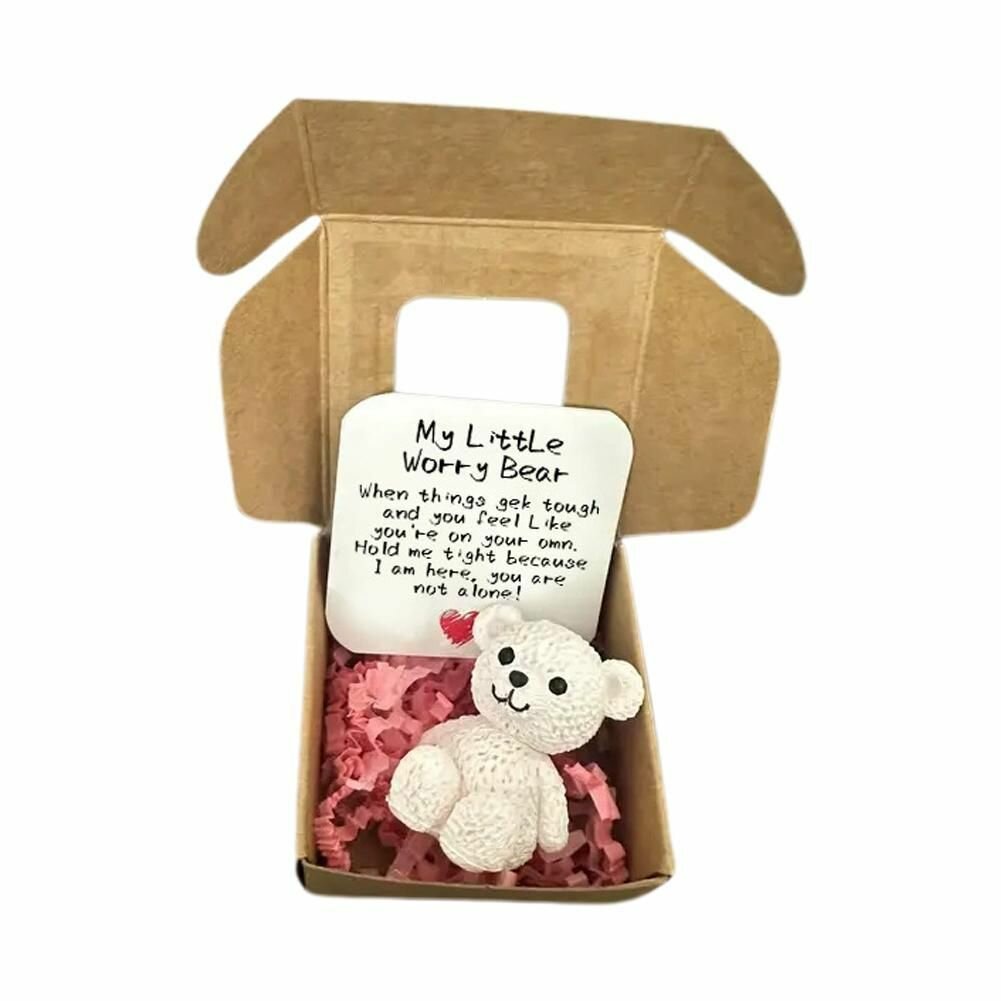 Миниатюрный пластиковый плюшевый мишка в коробке, подарок для влюбленных, друзей, семьи