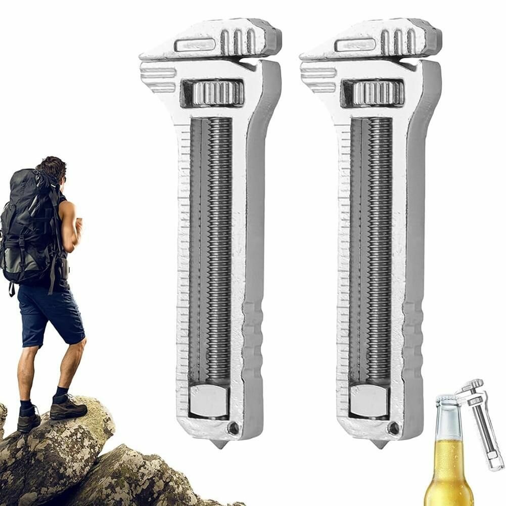 Брелок мультитул 6 в 1, с открывалкой для бутылок, отверткой и гаечным ключом.