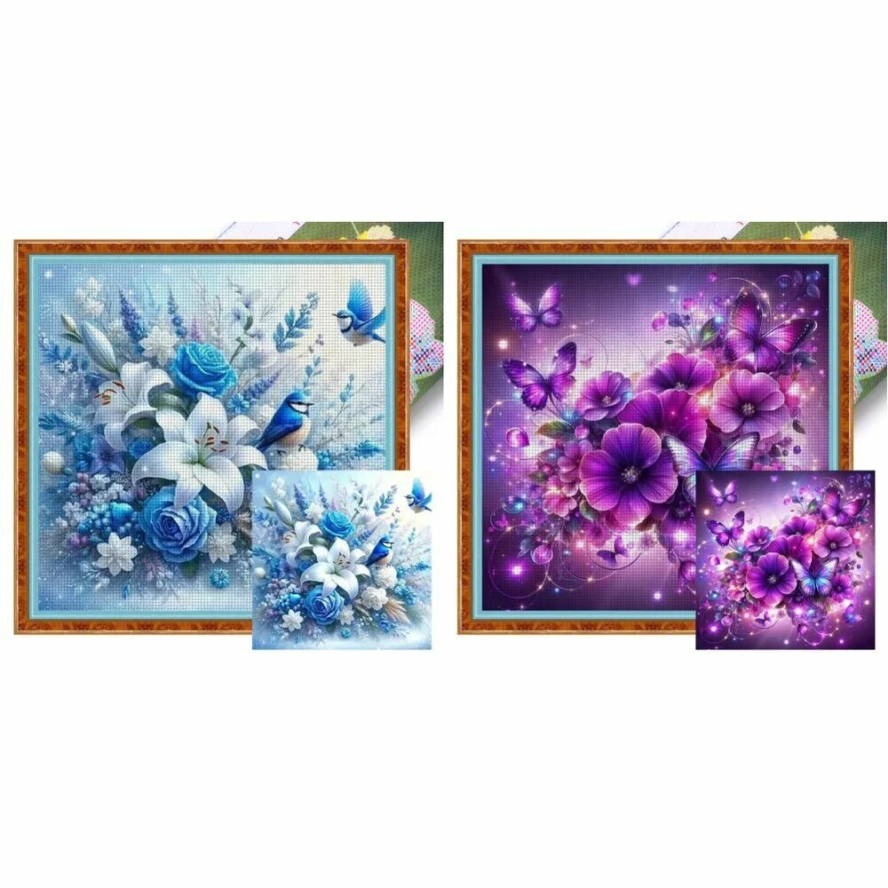 Набор для вышивания крестиком серии "Цветок мечты", полная вышивка, экологическая хлопчатобумажная нить, 11 карат, печать в 3 нити, 40*40 см