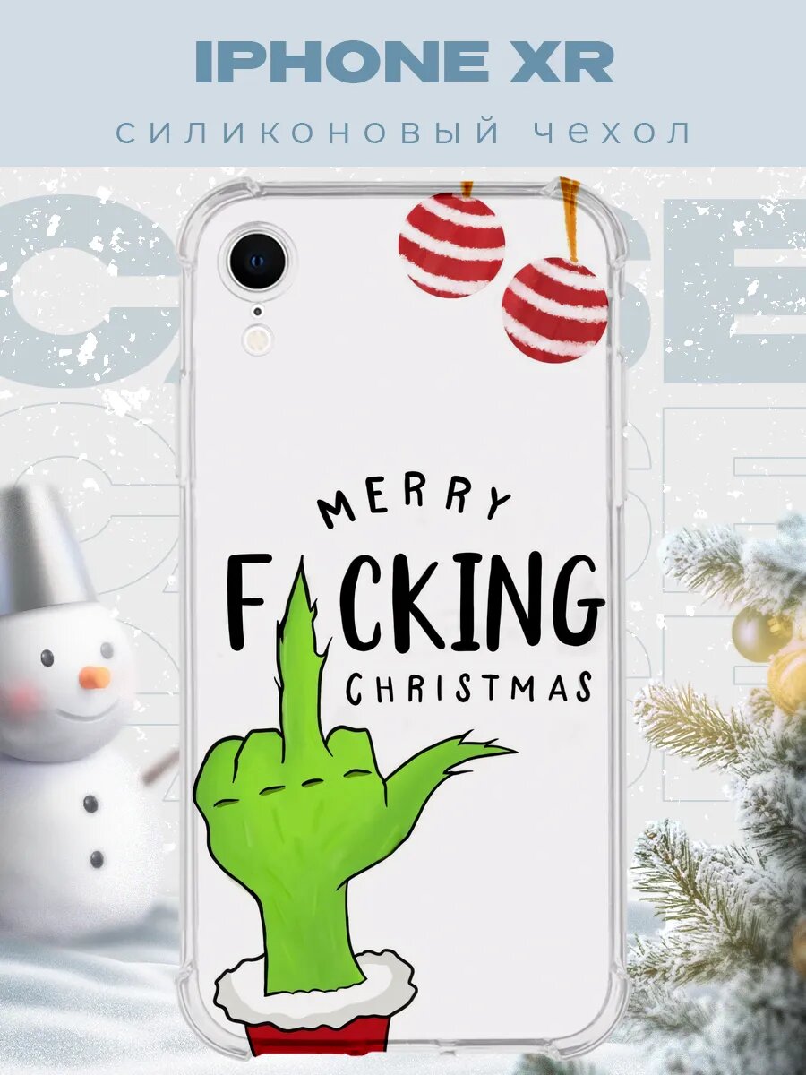 Новогодний чехол для телефона iPhone XR гринч