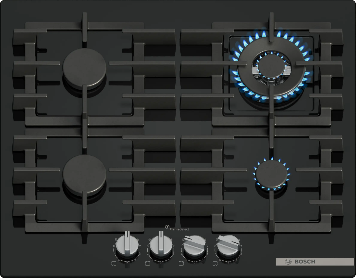 Варочная панель газовая Bosch PPH6A6I40O черный, закаленное стекло