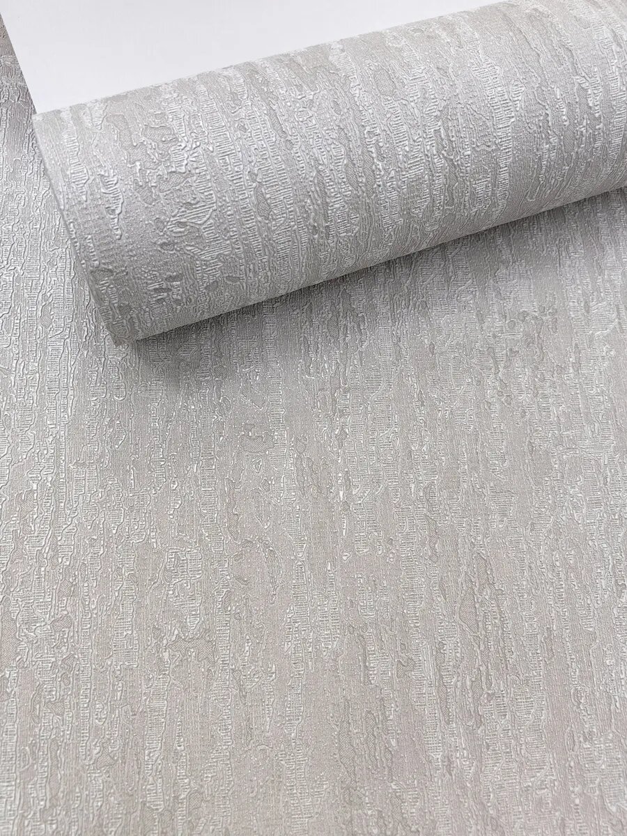 Обои виниловые 0.53*10м без подгонки, цвет светло-бежевый бетон