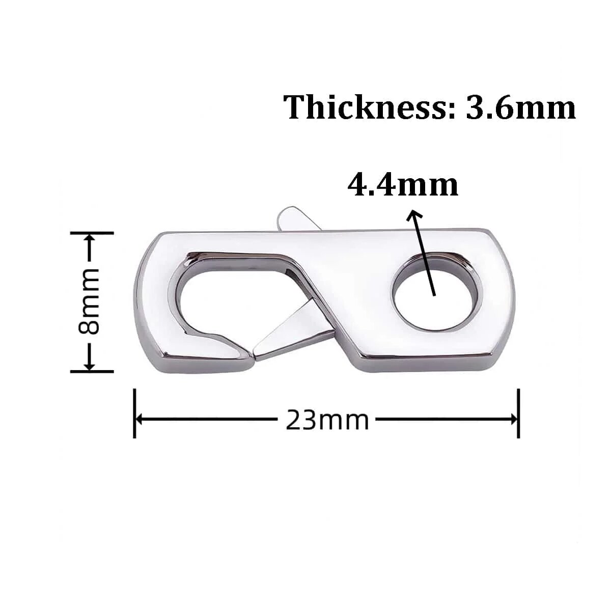 Пружинная застежка V-REX, 23x8mm, Белый