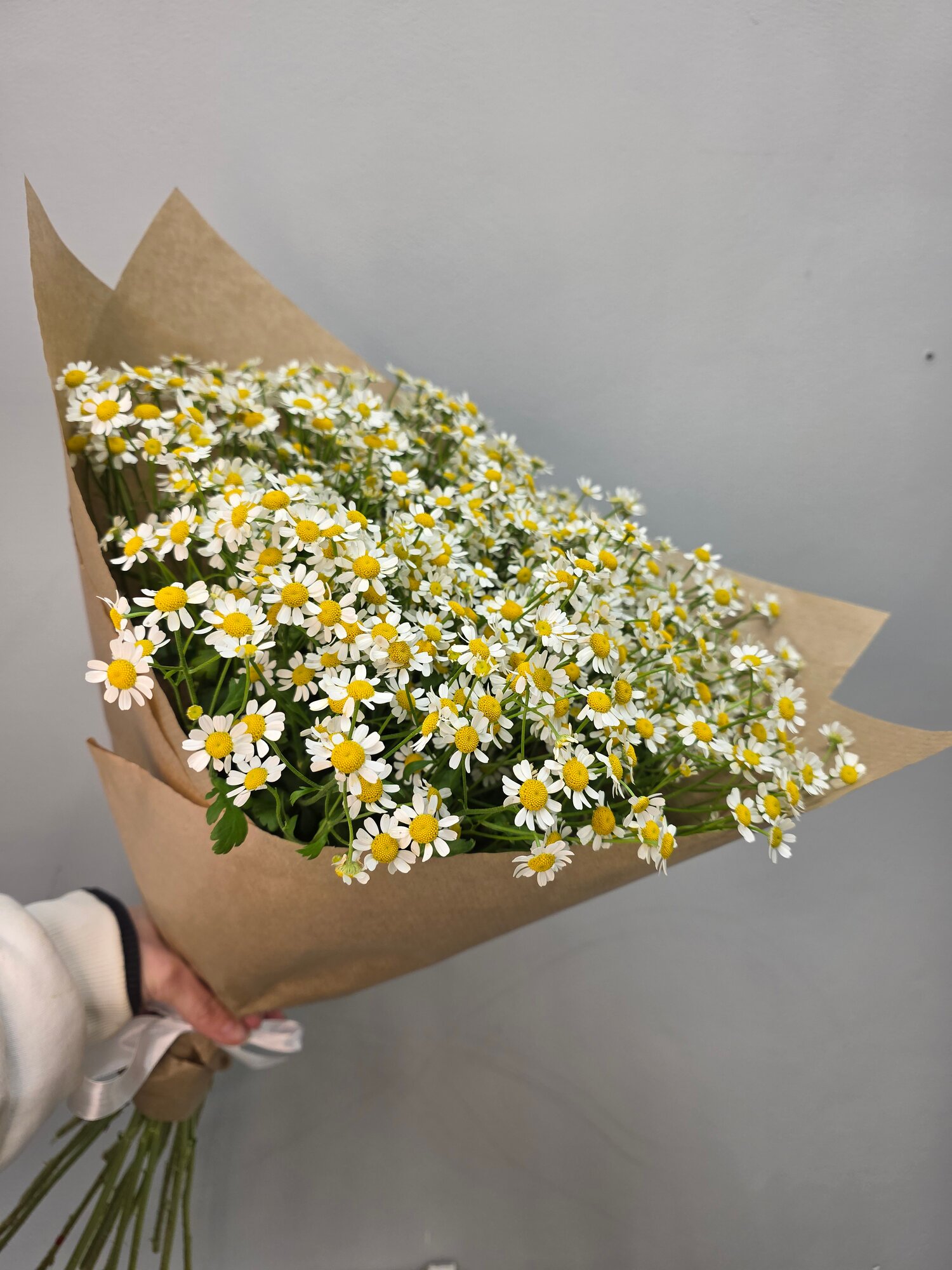 Букет с ромашками (танацетум) "Родные просторы"