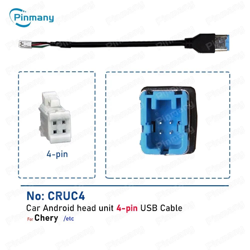 Автомобильный Android-радио, аудиоразъем CRUC3/4, 4-контактный USB-разъем, кабель, CRUC4