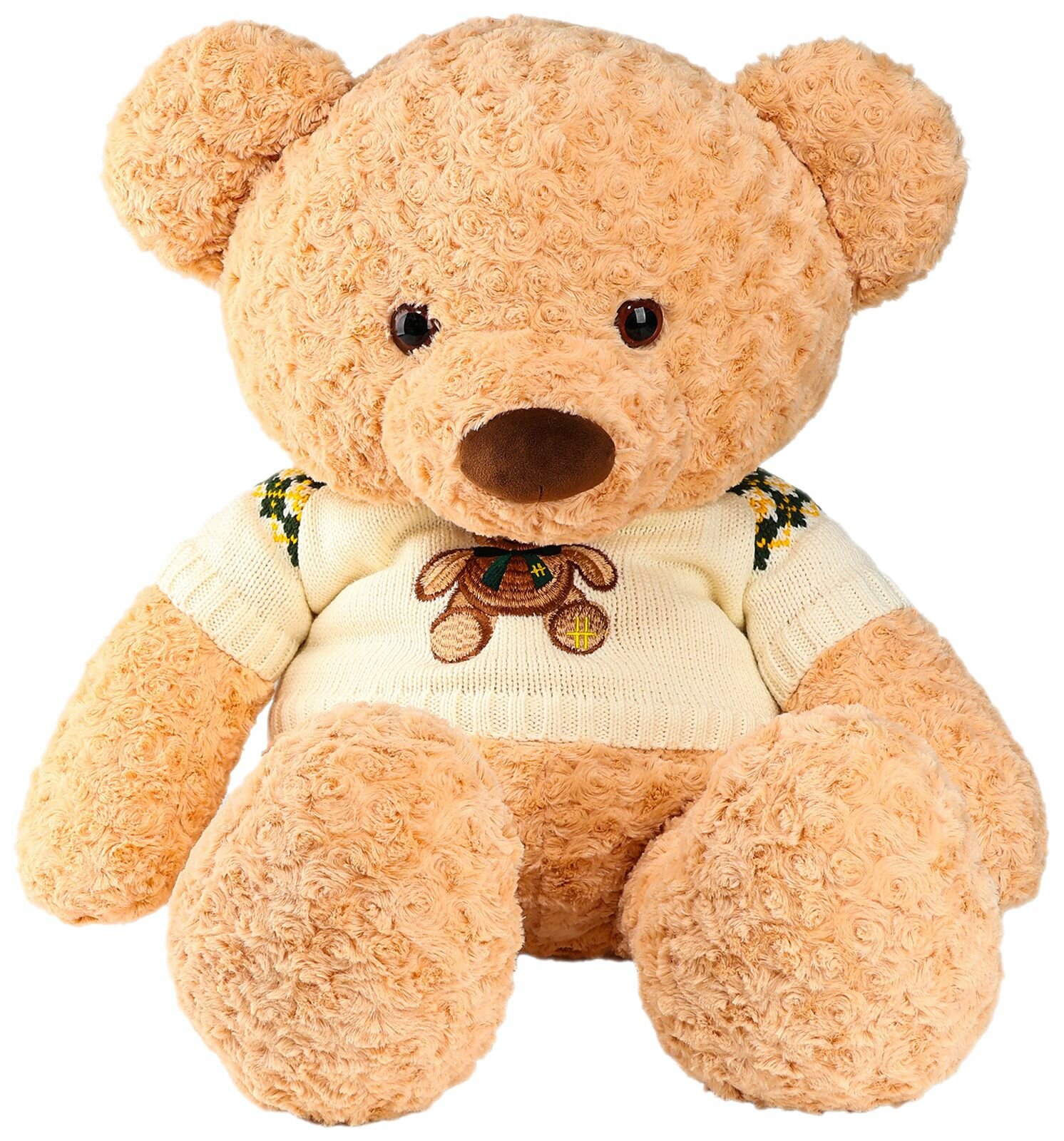 Мягкая игрушка "Медведь" в кофте, плюшевая мягконабивная игрушка для детей, интерьерное украшение для дома, 80 см, цвет бежевый