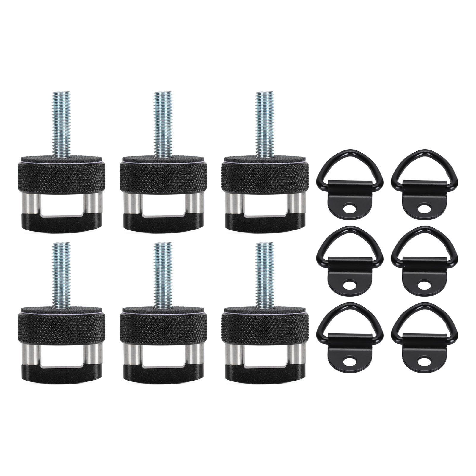 6 шт, быстросъемный винт с накатанной головкой, стальная заготовка, алюминиевые болты с D-образным кольцом, конструкция жесткой крыши для Wrangler JK JT 2007 2018, черный