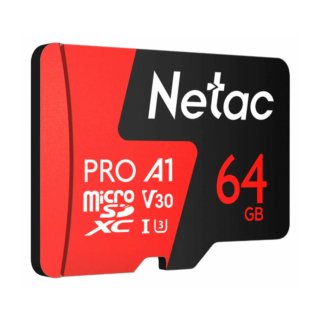 Карта памяти Netac P500 Extreme Pro MicroSDXC 64GB V30/A1/U3 up to 100MB/s, retail pack with SD Adapter