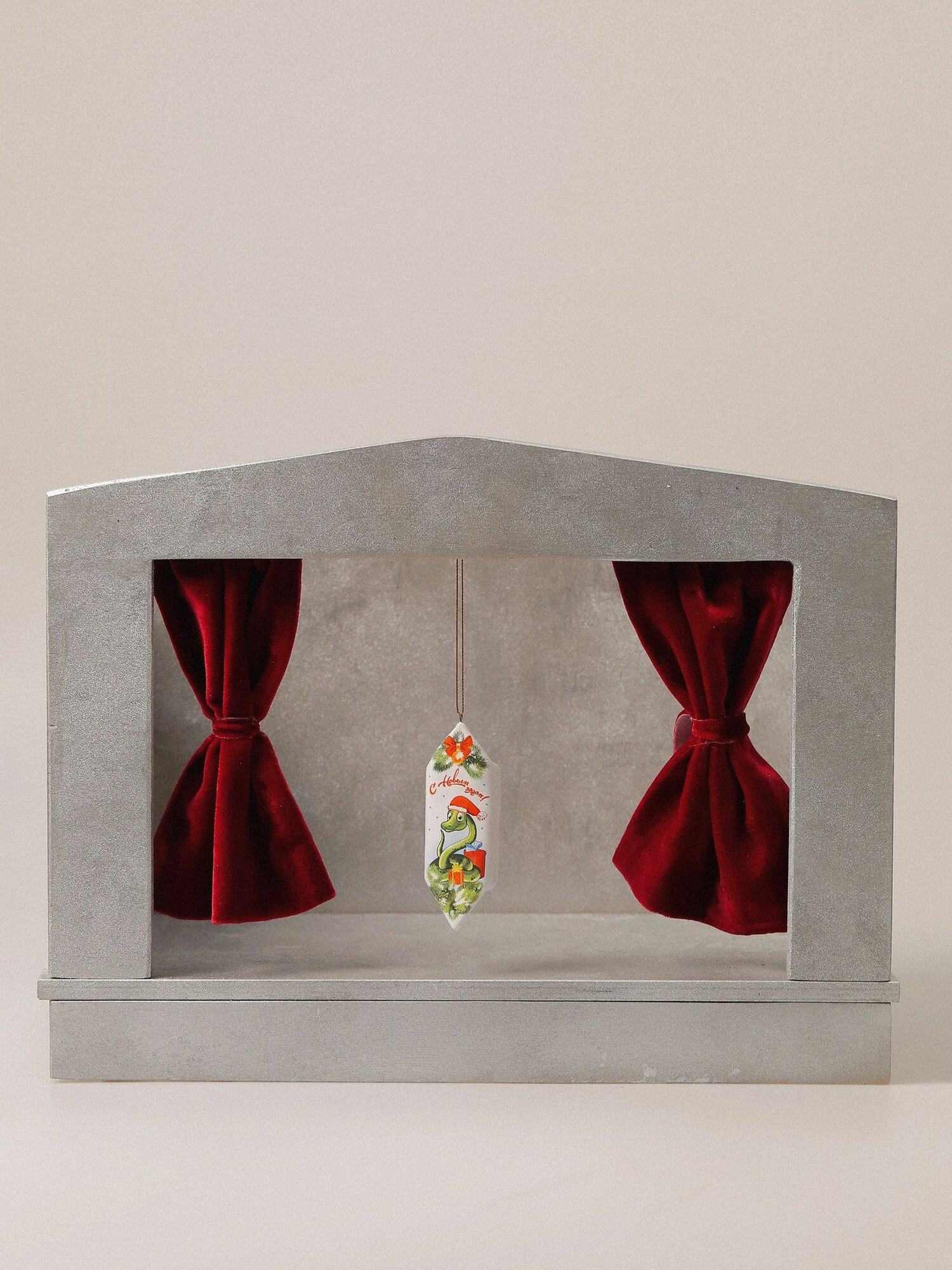 Елочная игрушка Мастерская майолики "зеленая змея", керамика, 200 г