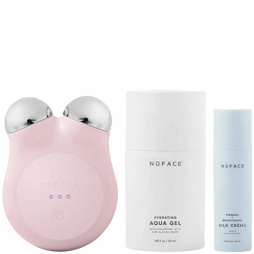 NuFACE Стартовый набор для ухода за лицом Mini+Starter Kit - Sandy Rose: прибор для тонизирования лиц и активатор для лица, цвет розовый