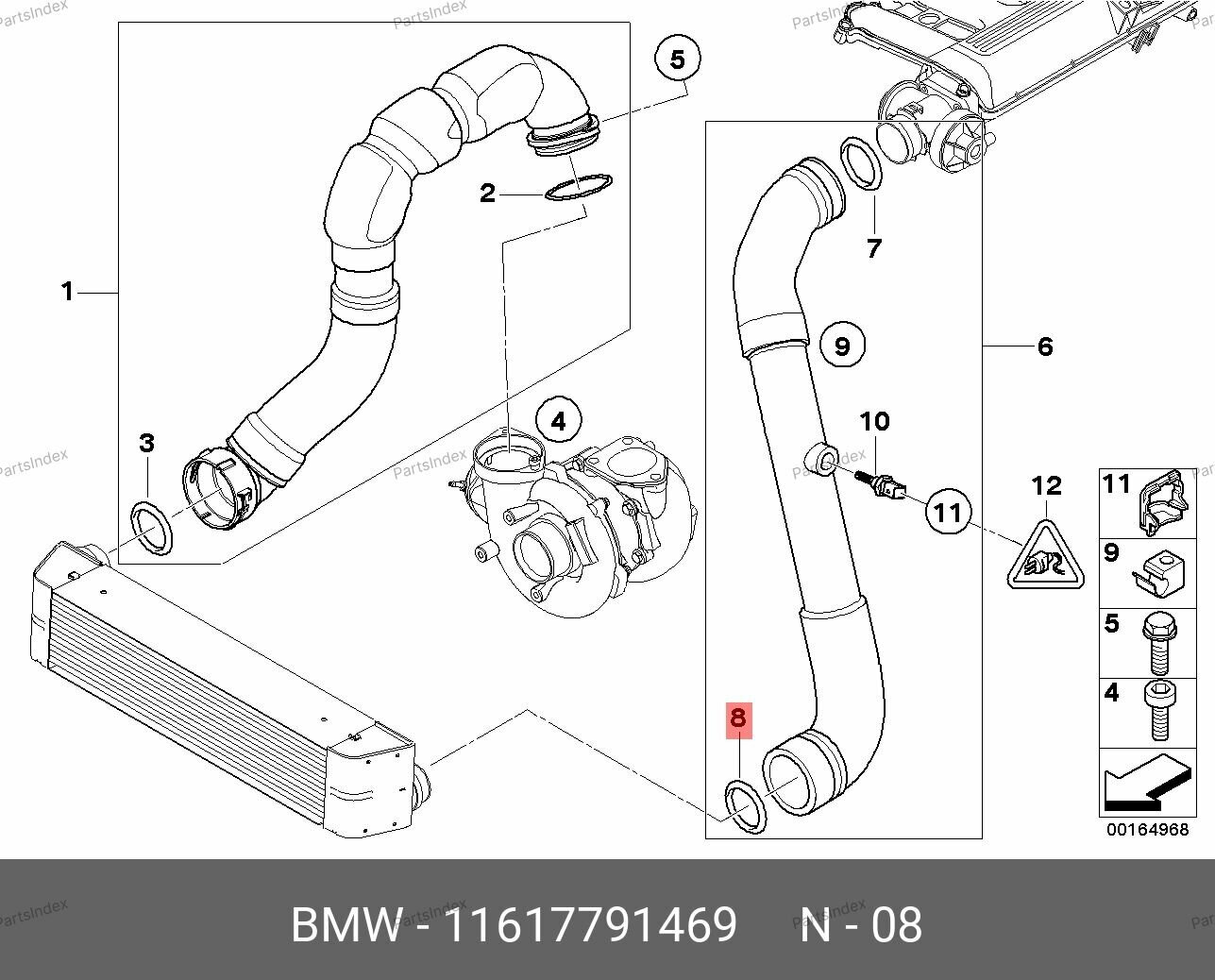 Профильное уплотнительное кольцо, BMW 11617791469