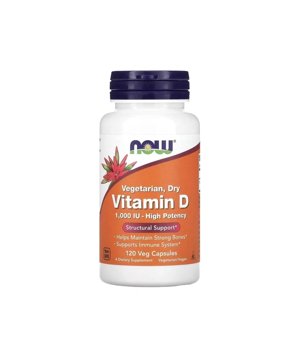 NOW Foods Vitamin D Vegetarian Dry 1000 IU, Вегетарианский Витамин Д 1000 МЕ 120 капсул