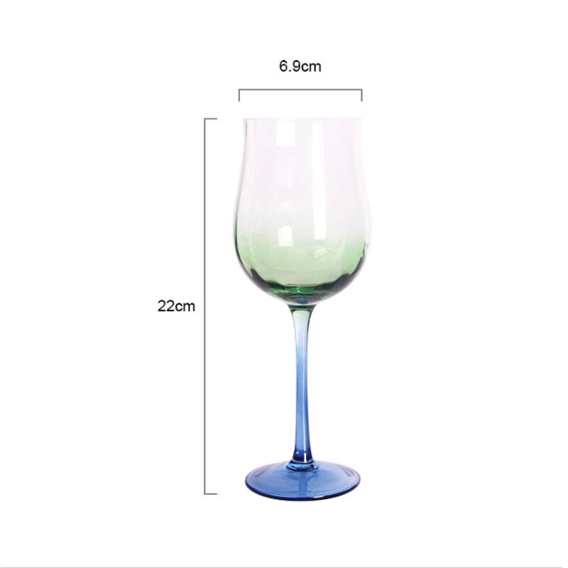 JIUAN Вертикальный бокал с цветами розовый синий градиент blue 400ml