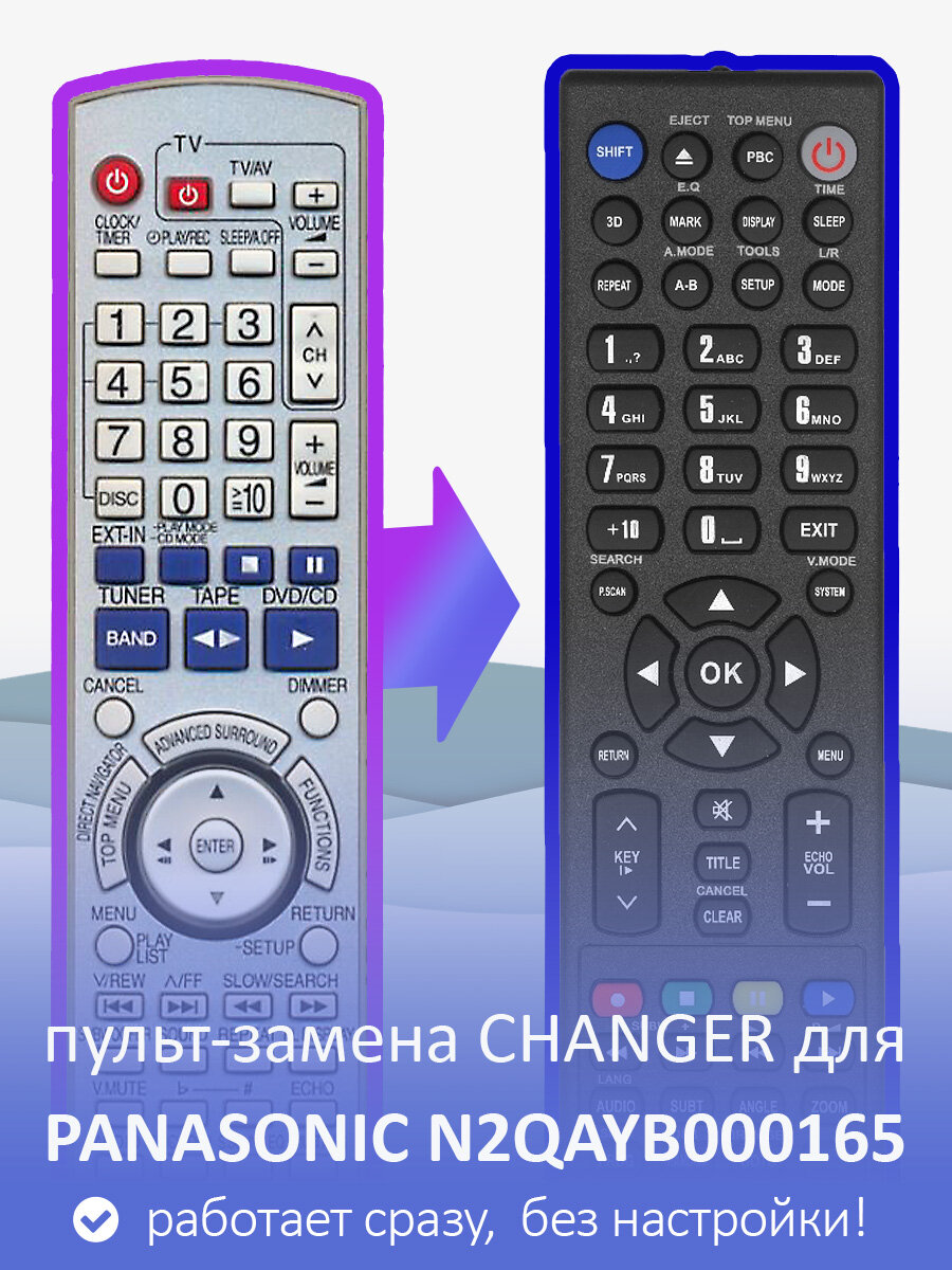 Пульт-замена для PANASONIC N2QAYB000165