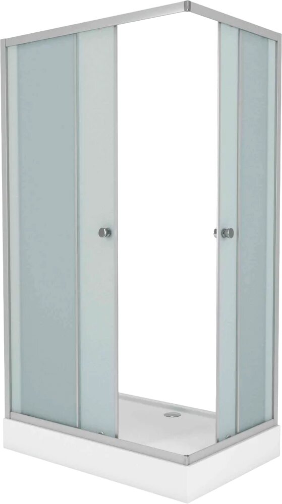Душевой уголок Niagara Eco NG-118-14Q с поддоном, стеклянный, 110x80, прямоугольный, с низким поддоном, с матовым стеклом раздвижной
