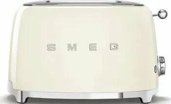Smeg Хлебопечка Тостер на 2 ломтика, Кремовый Smeg TSF01CREU 950 Вт, вес выпечки 2400 г, программ 2