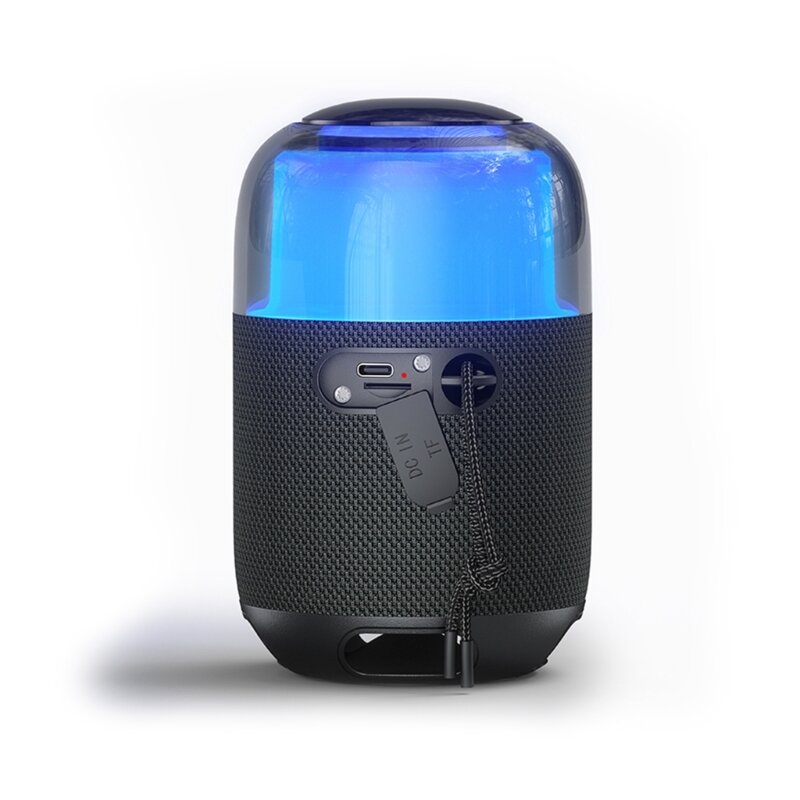 Портативный Bluetooth-совместимый динамик IPX5 Водонепроницаемый со стереозвуком и 6 светодиодными режимами подсветки для вечеринок или использования на открытом воздухе
