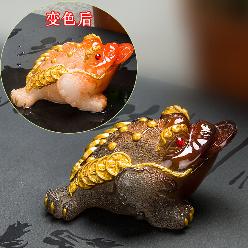 Цветной чайный питомец, премиальный счастливый золотой жаба, креативный поднос для чая, чайный набор, украшение в виде чайного червяка, аксессуары для чайной церемонии