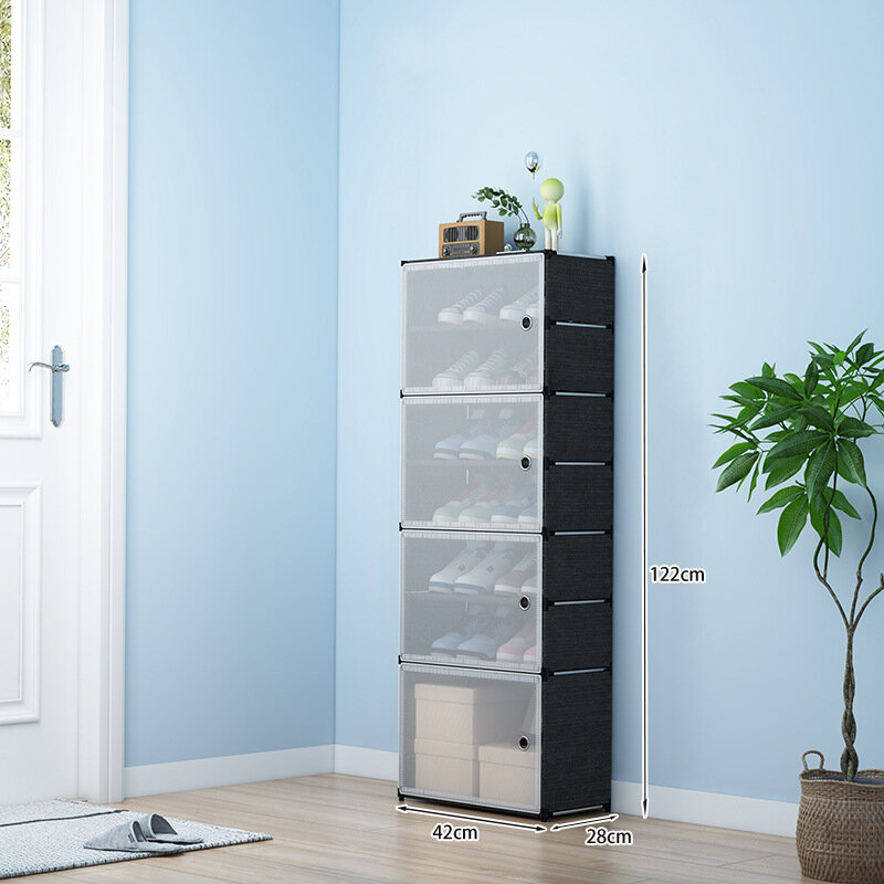 Многоярусная обувная полка для прихожей, прочная, пылезащитная, прозрачная полка для хранения обуви, простой обувной шкаф для хранения в общежитии.
