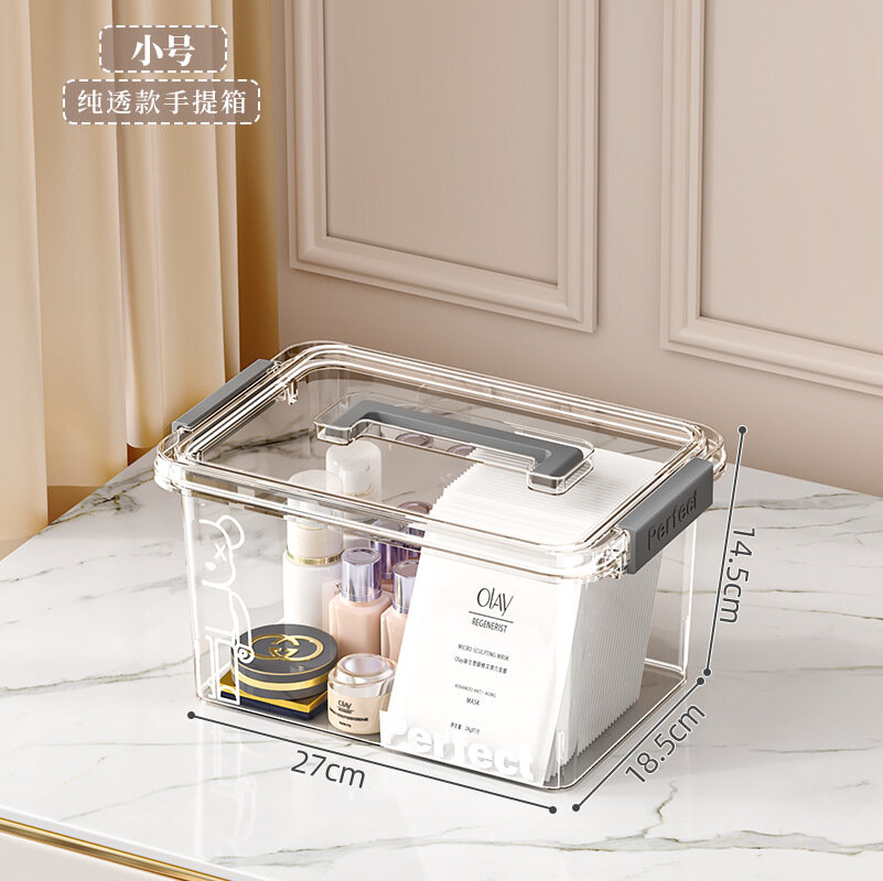 Коробка для хранения, домашняя коробка для хранения, прозрачная, для разных игрушек, коробка для хранения в спальне и гостиной, большая, утолщенная, пылезащитная, органайзер