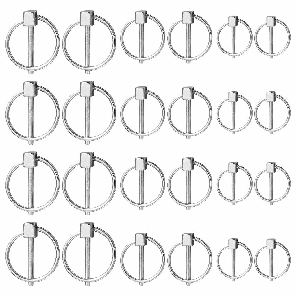 8 шт. Круглые предохранительные штифты для прицепа с фиксатором, - Круглый столб 3 на 20.