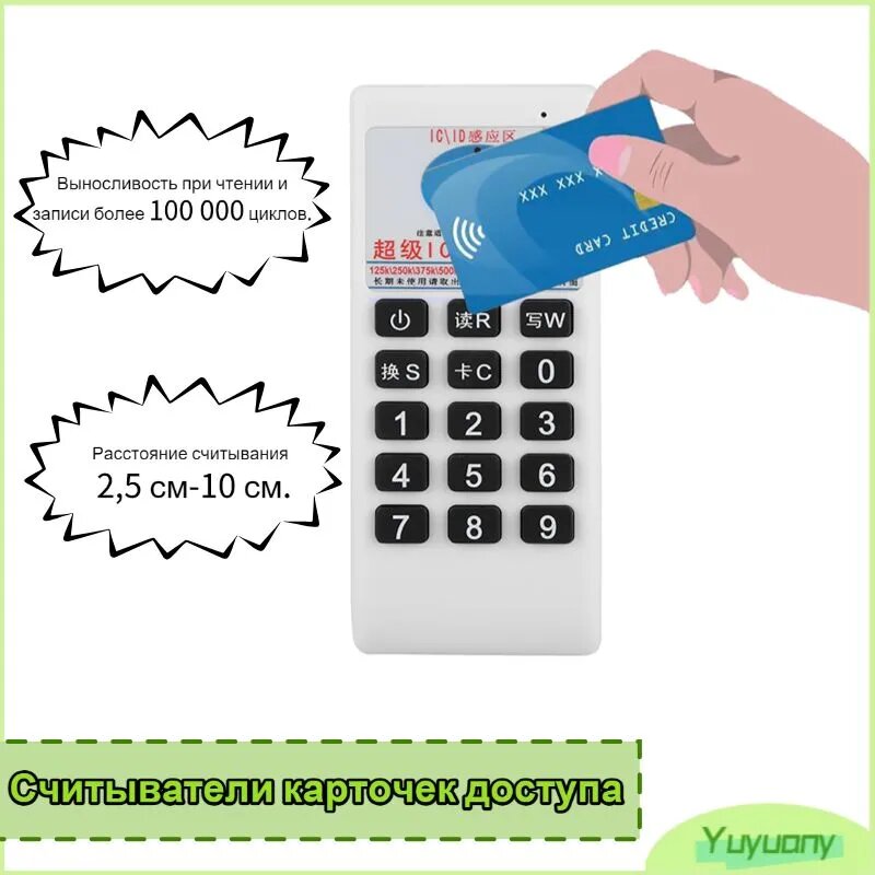 Считыватель карт ID RFID, портативный, с функцией записи, для пользователей