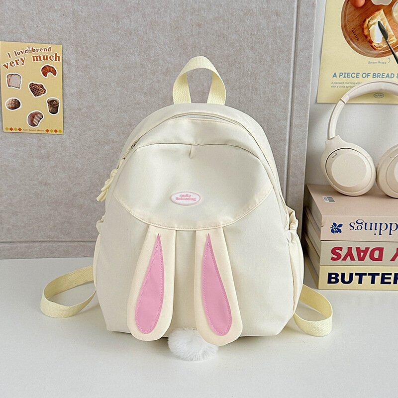 Милый рюкзак с ушками кролика, высококачественный детский маленький рюкзак, новый японский стиль, сладкий мини-рюкзак для девочек