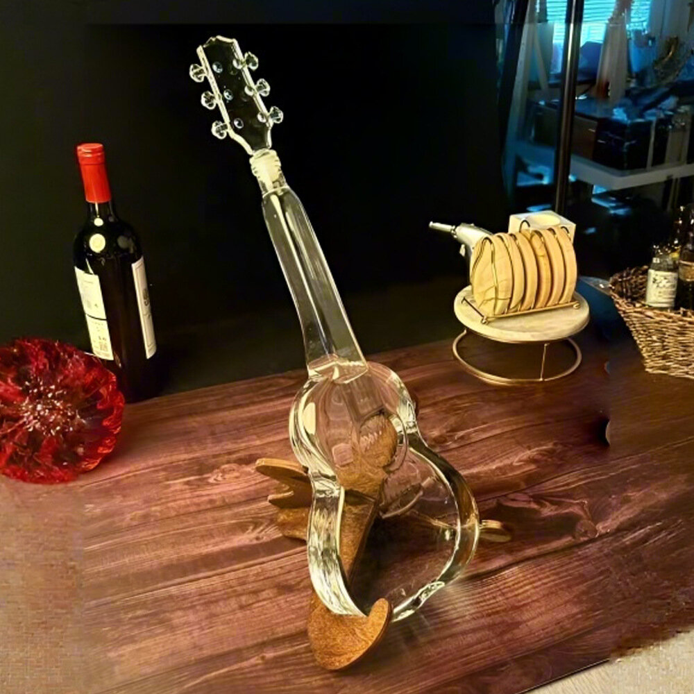 Высококачественный боросиликатный креативный декантер для вина в форме гитары, декантер в форме скрипки, бутылка для виски, бутылка для красного вина