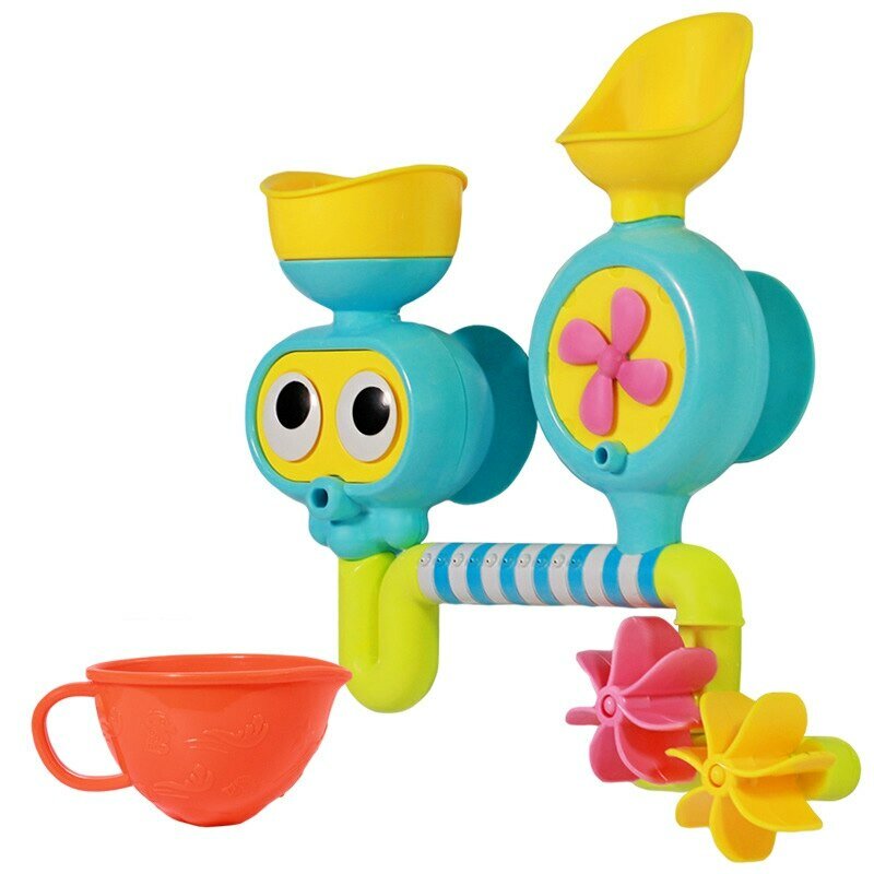 Детская игрушка для ванны Ветромельница Станция водопада и чашка всасывания Детская игрушка для ванны для душа Детская игрушка для ванны 18 месяцев (желтый)