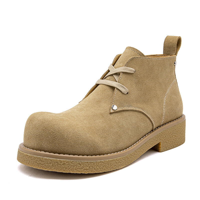 Ботинки Мартин для мужчин, новые высокие ботинки с толстой подошвой, дерби, британский ретро стиль, универсальные полуботинки желтого цвета для работы, модель 20881