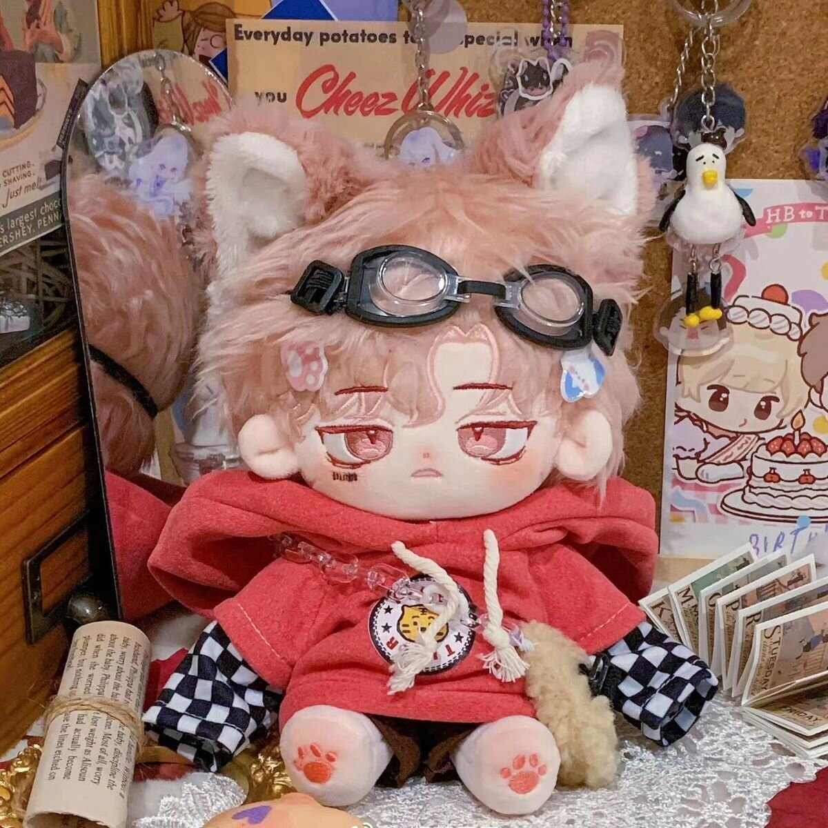 Кукла из хлопка 20 см Xu Minghao из SEVENTEEN, милый мужской плюшевый кукла для переодевания, подарок