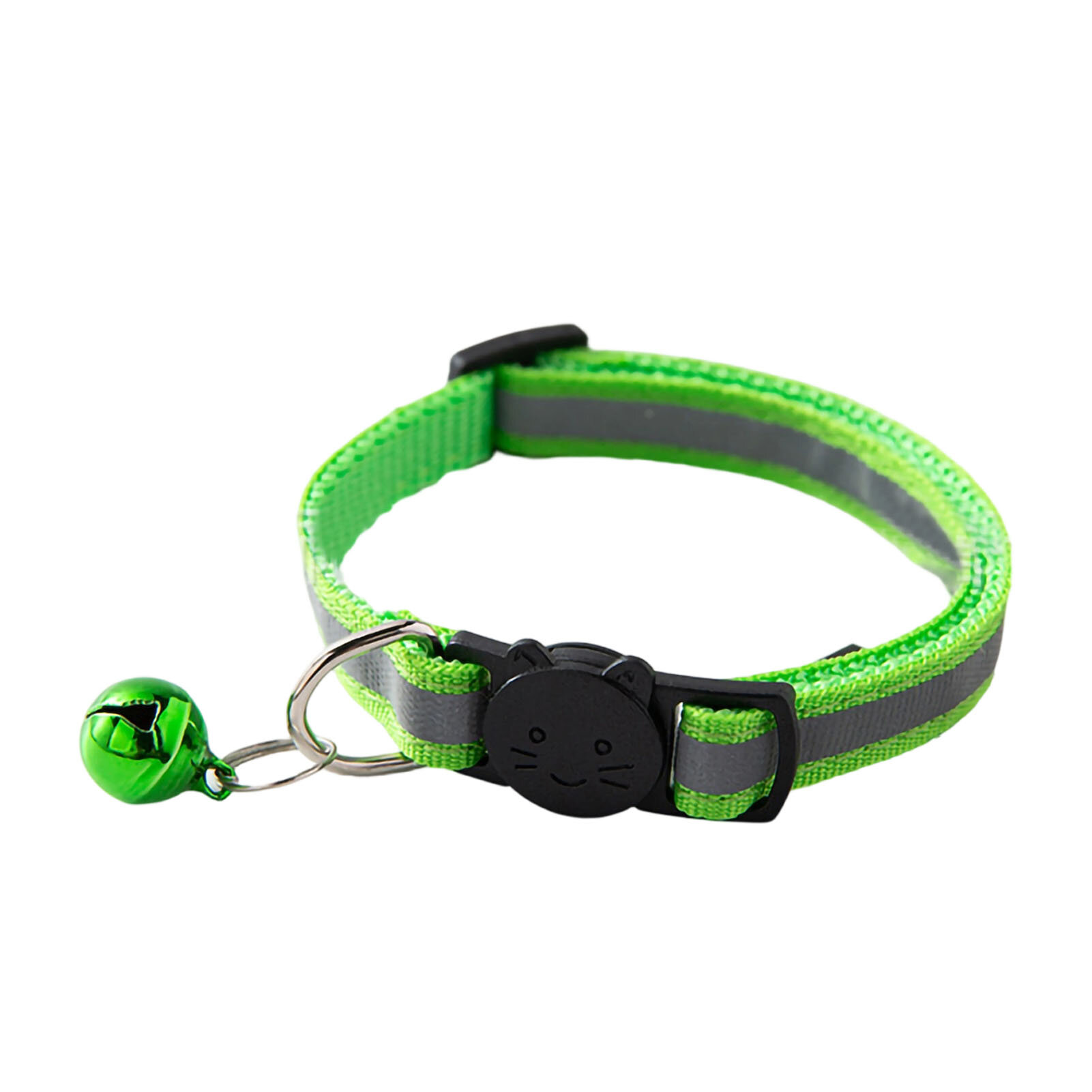 Ошейник-колокольчик для домашних животных с регулируемой светоотражающей пряжкой, для кошек, собак, щенков и котят, светло-зеленый.