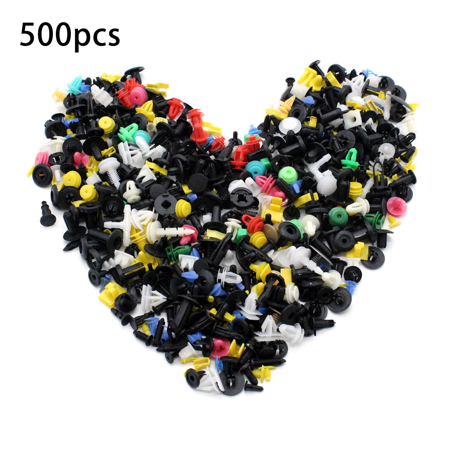 500шт Разные Пластиковые Крепления Клещи Для Автомобиля Бампер Фендер Лимит Ривет Дверная Панель, Многоцветный, Пластик, Размер Упаковки 21*18*6см, Вес Упаковки 330г