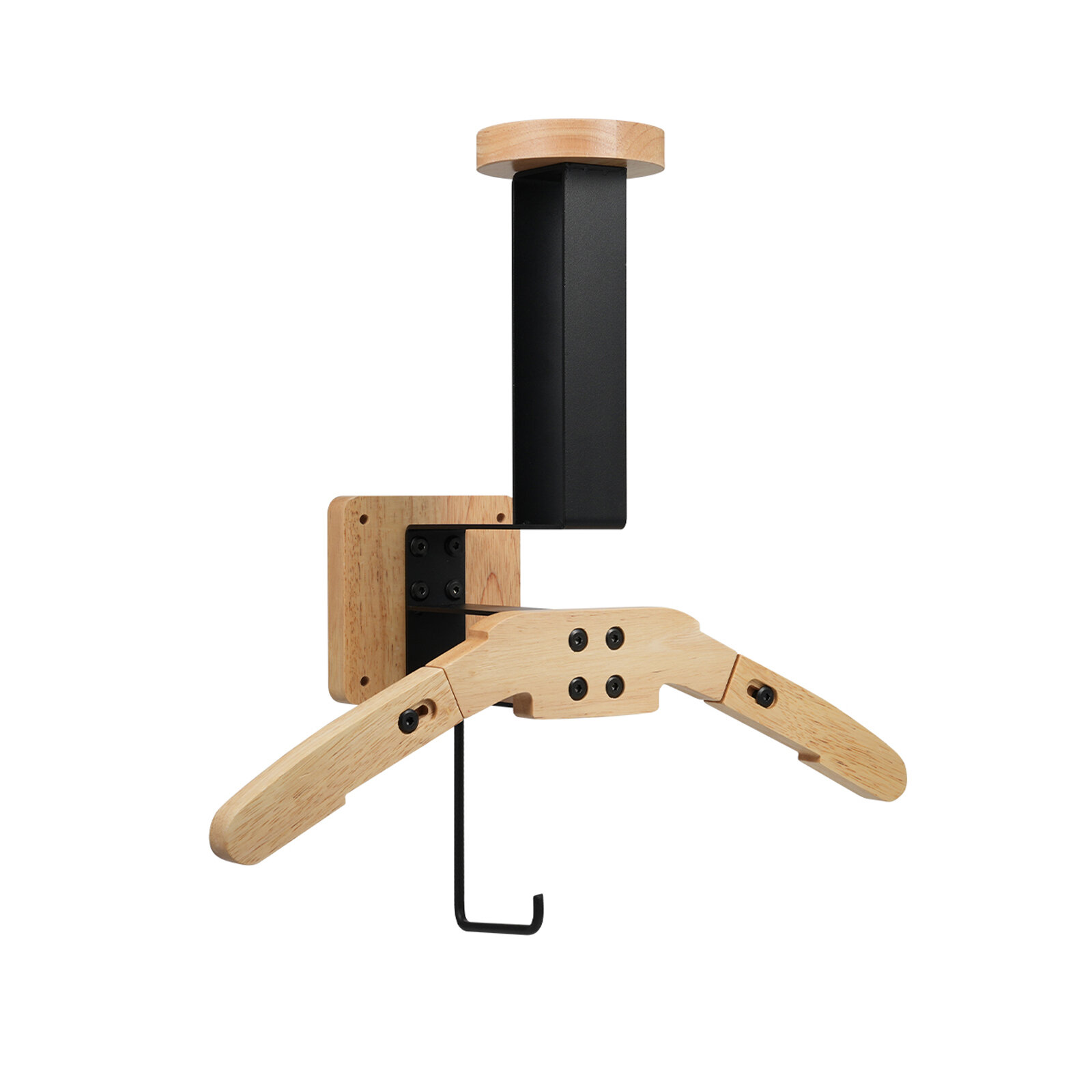 Стойка для шлемов, настенная стойка для мотошлемов деревянный держатель для велосипедных шлемов с крюками, материал дерево и металл, цвет деревянный, размер упаковки 32*19*10см, вес упаковки 1730г, количество 1 штука