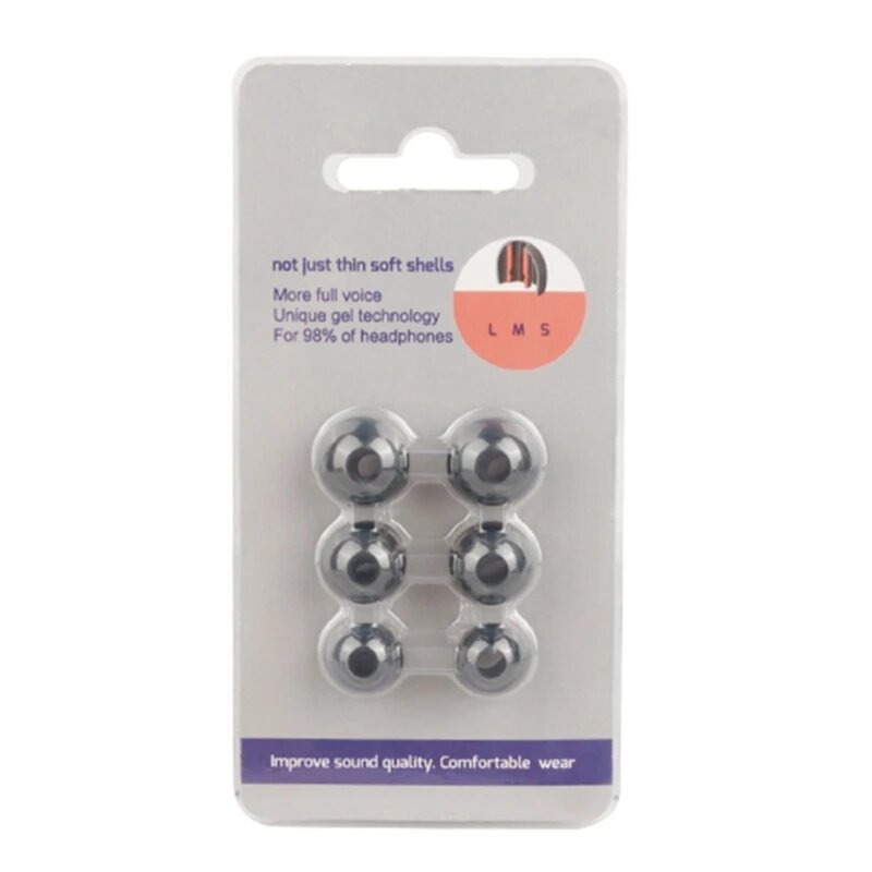 6 шт. силиконовые амбушюры OOTDTY для Xiaomi Redmi Buds 6Pro 5Pro Black