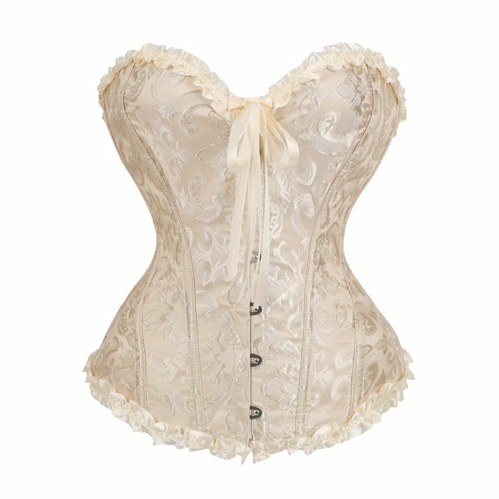 Ретро готический корсет с регулируемыми шнуровками, золотое шампанское - M