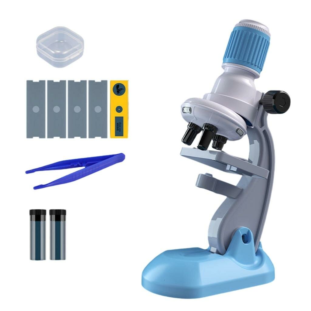Детский микроскоп 1200X, STEM-игрушка, Синий