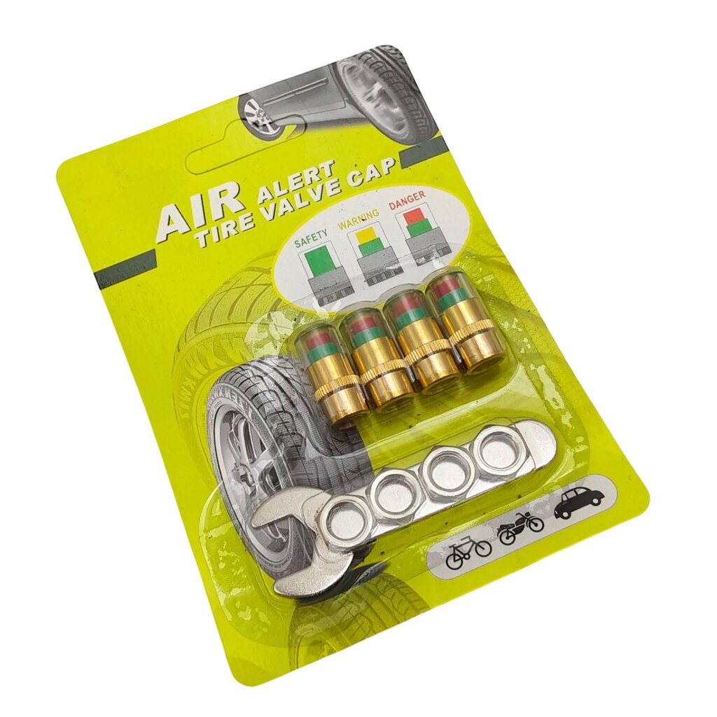 Колпачок давления в автомобильных шинах, предупреждающий колпачок для измерения давления в шинах, колпачок для мониторинга и обнаружения-Противоугонная версия с медным сердечником gold