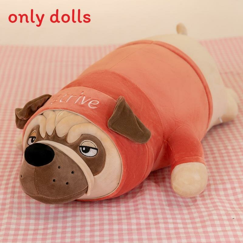 Dogs plush toy with cozy fabric for kids room decoration and comfort, light red 70cm