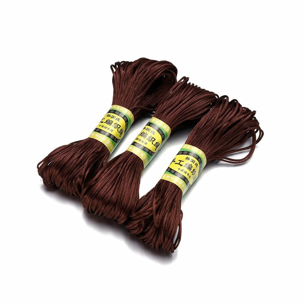 Атласный шнур для рукоделия 1 мм х 20 м, нейлоновый шнур для плетения сумок и бижутерии, мягкая круглая тесьма для браслетов фенечек, прочная нить для творчества