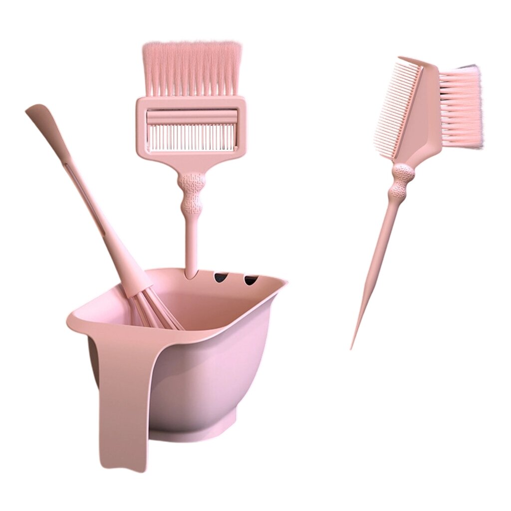 Набор из 4 частей, набор инструментов для окрашивания волос-розовый