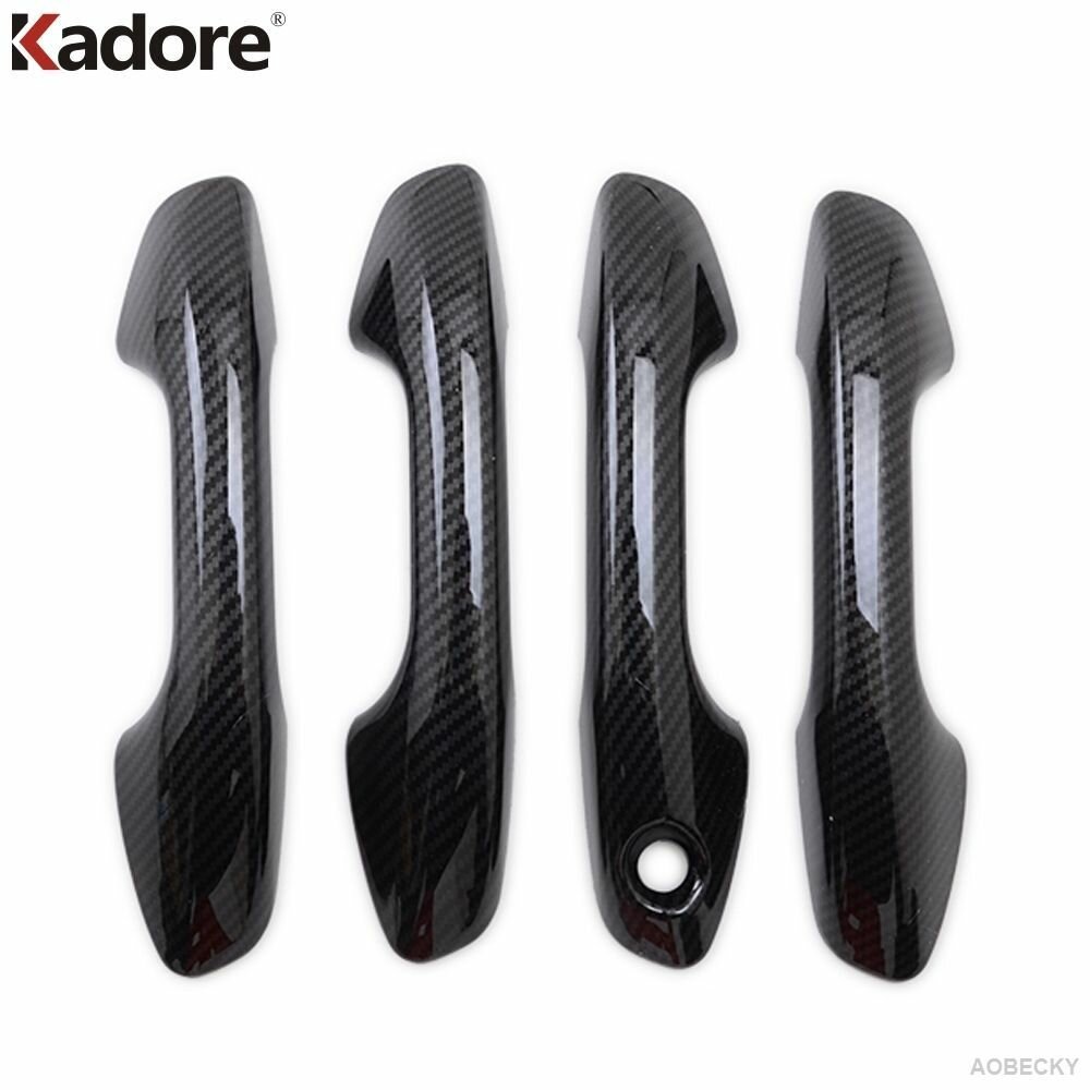Для Kia Rio 4 X-line 2018 2019 ABS углеродное волокно боковая дверная ручка крышка отделка автомобиля внешние аксессуары