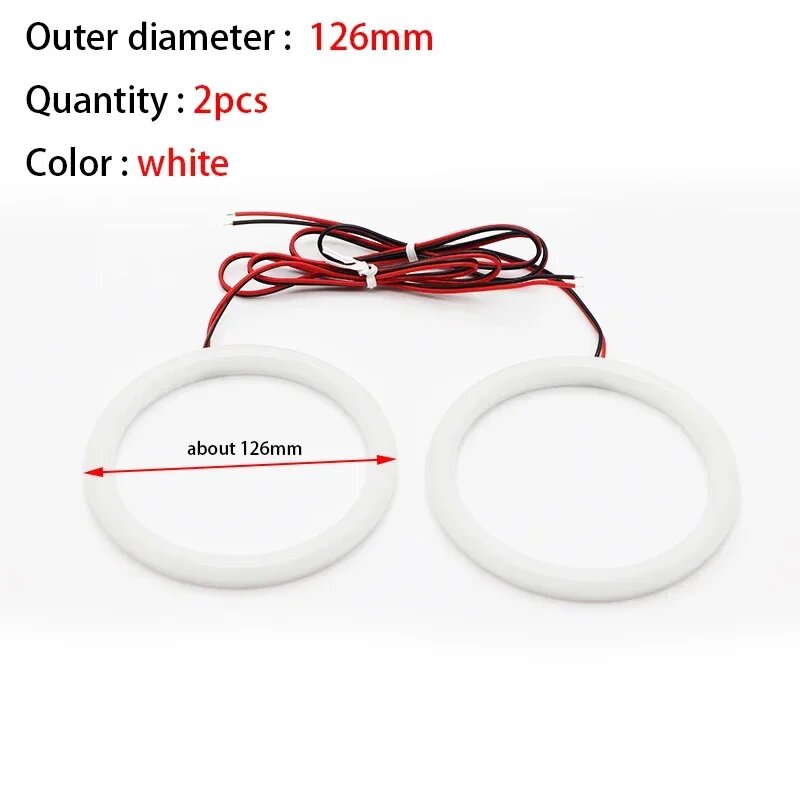 Супер яркие кольца, хлопковые светодиодные фары «ангельские глазки», 60 мм, 70 мм, 80 мм, 90 мм, 100 мм, 110 мм, 120 мм, автомобильные, мотоциклетные, DRL, лампочка, лампа