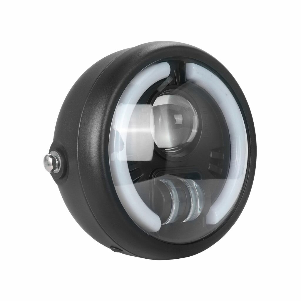 Ретро светодиодная фара для мотоцикла со встроенными поворотниками, металлическая конструкция, водонепроницаемая, 7 дюймов